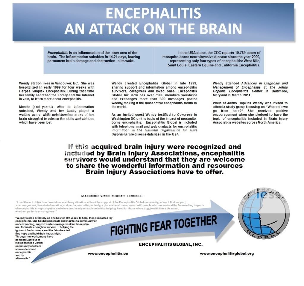 Raise awareness here in North America and beyond - Encephalitis 411