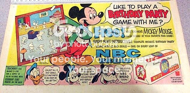 Mickey Mouse Birthday - Bread Labels - Vintage Non-sports Forum